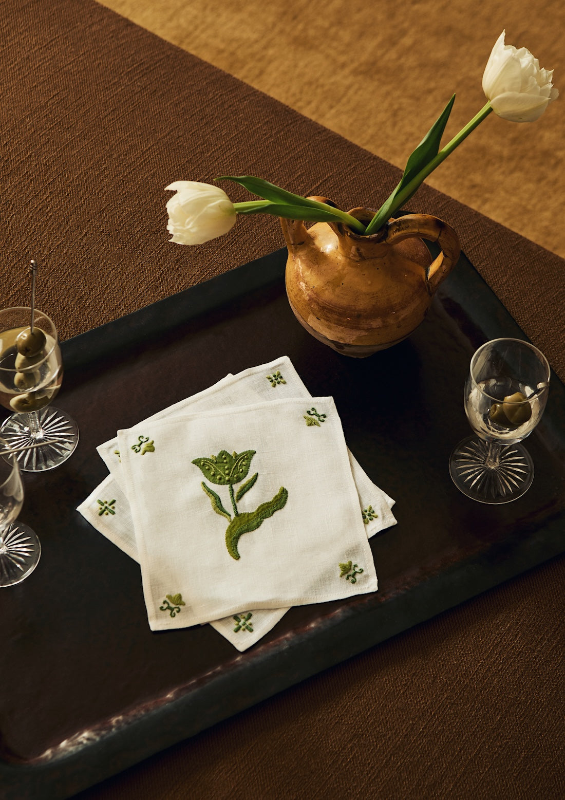 Delft Tulip Cocktail Napkins Green, Set of 4 – Elizabeth Lake